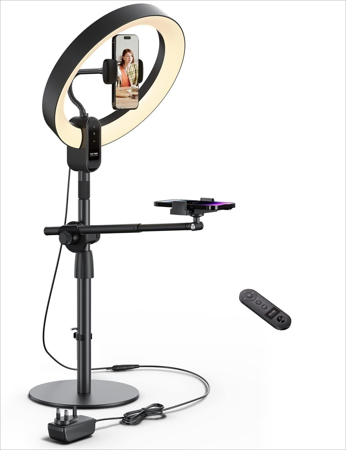 Viozon 12" LED Ring Light with Phone Holder - Overhead Ring Light | The ...